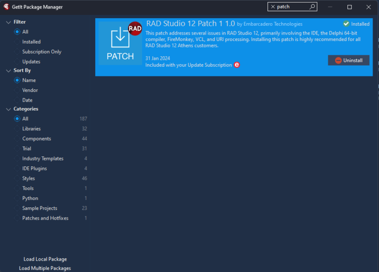 Delphi 12 Athens Patch 1 Lançado